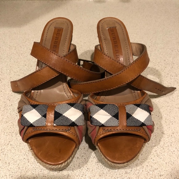 Shoes | Burberry Wedge Sandals | Poshmark